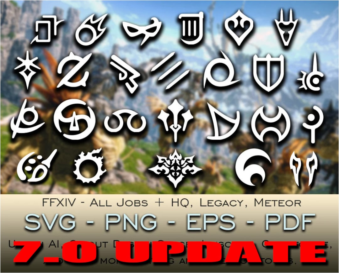 All Final Fantasy XIV Job Symbols (7.0 Jobs Included) Plus Extras SVG ...