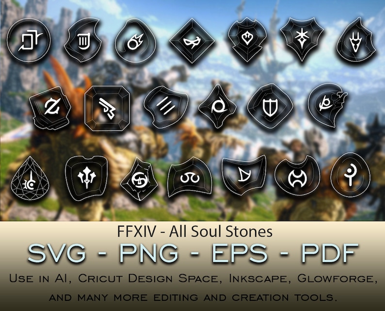 All Final Fantasy XIV Job Stones Soul Stones SVG File Cricut - Etsy ...