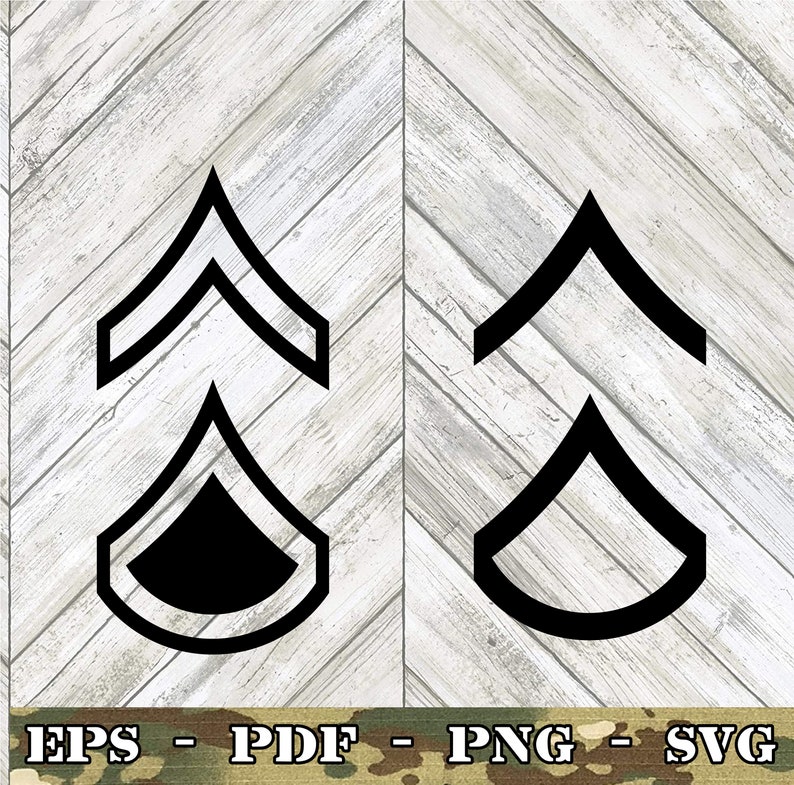 United States Army Ranks SVG File Cricut Silhouette Glowforge Digital ...