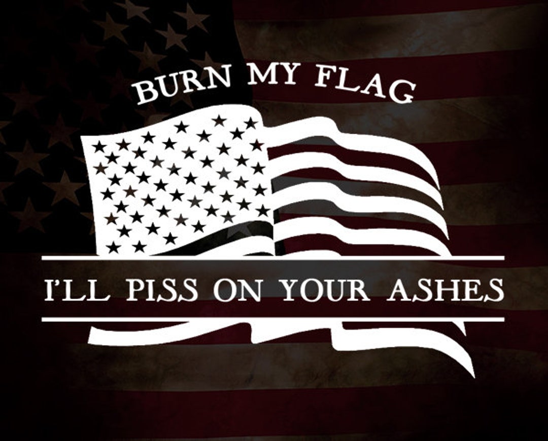 VINYL DECAL | STICKER {burn My Flag} American Flag Decal | Car Window ...