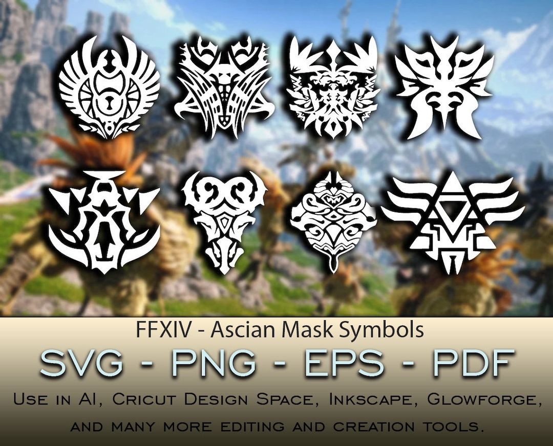 Final Fantasy XIV Ascian Masks SVG File Cricut Silhouette Glowforge ...