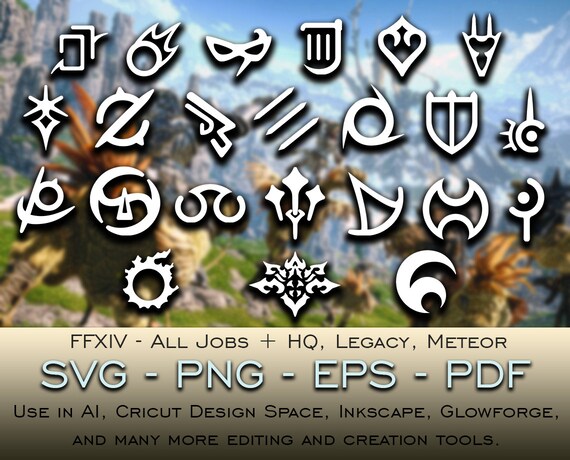 All Final Fantasy XIV Job Symbols Plus Extras SVG File Cricut | Etsy