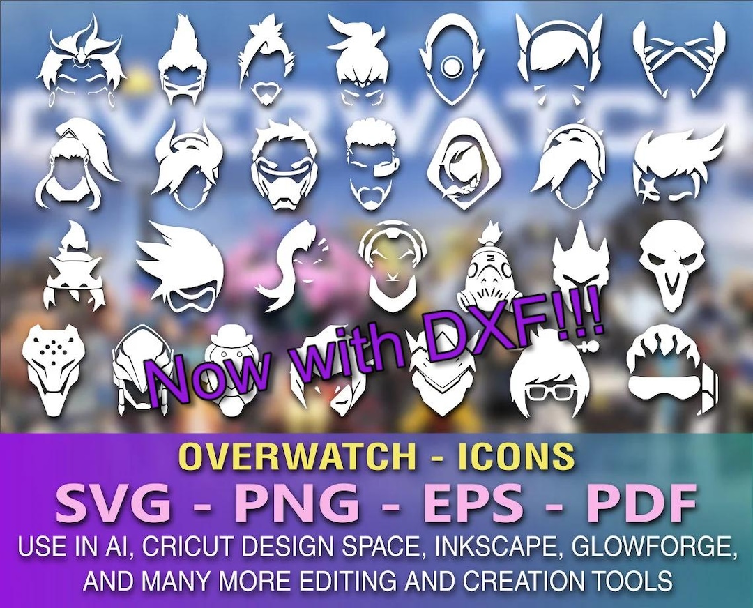 All Overwatch Character Icons SVG File Cricut Silhouette Glowforge ...