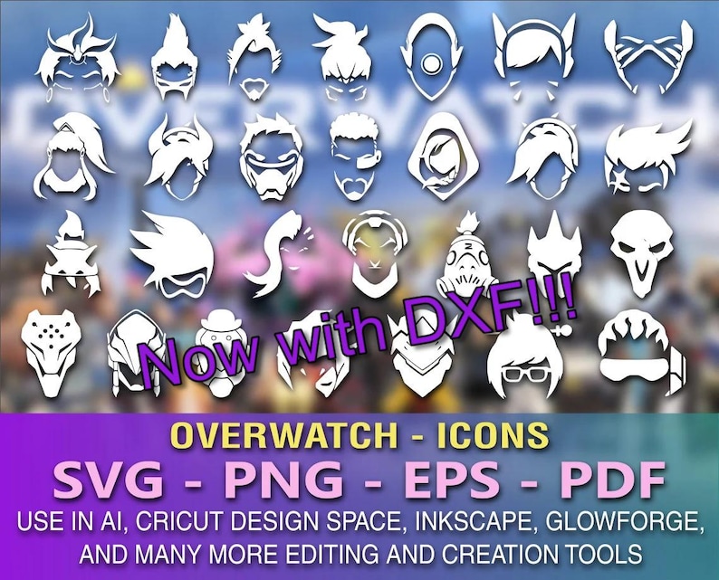 All Overwatch Character Icons SVG File Cricut Silhouette Glowforge ...