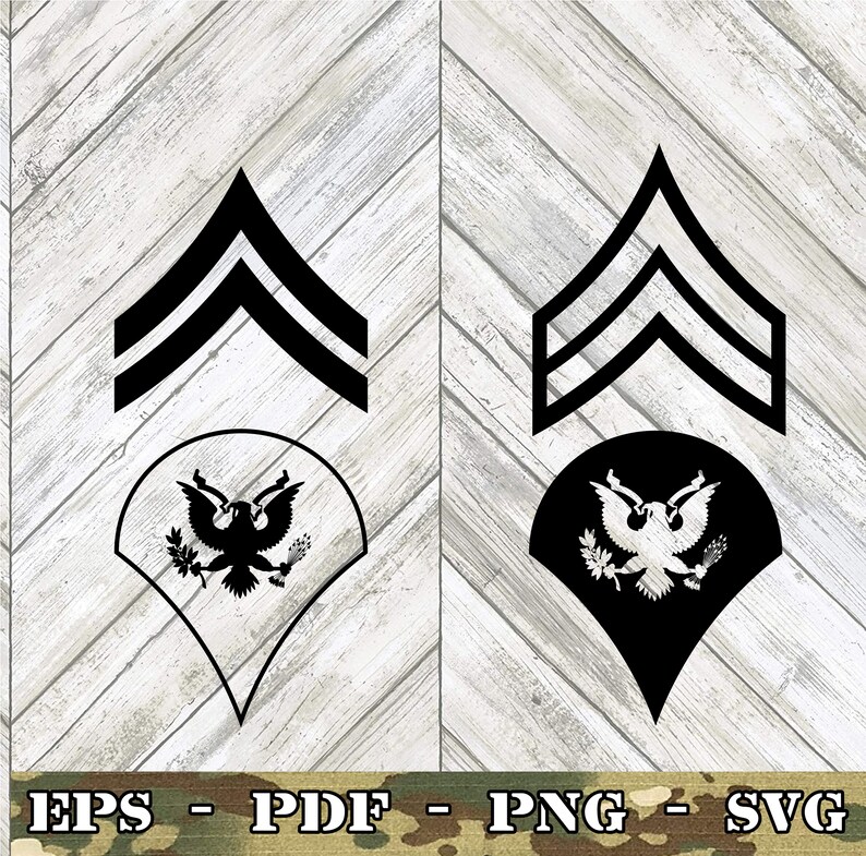 United States Army Ranks SVG File Cricut Silhouette Glowforge Digital ...