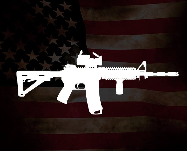 VINYL DECAL STICKER M4 Silhouette M4 Silhouette Decal | Etsy