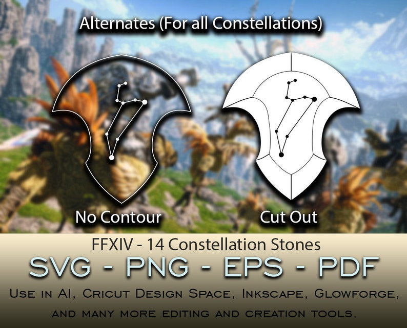 All Final Fantasy XIV 14 Constellation Stones SVG File Cricut ...