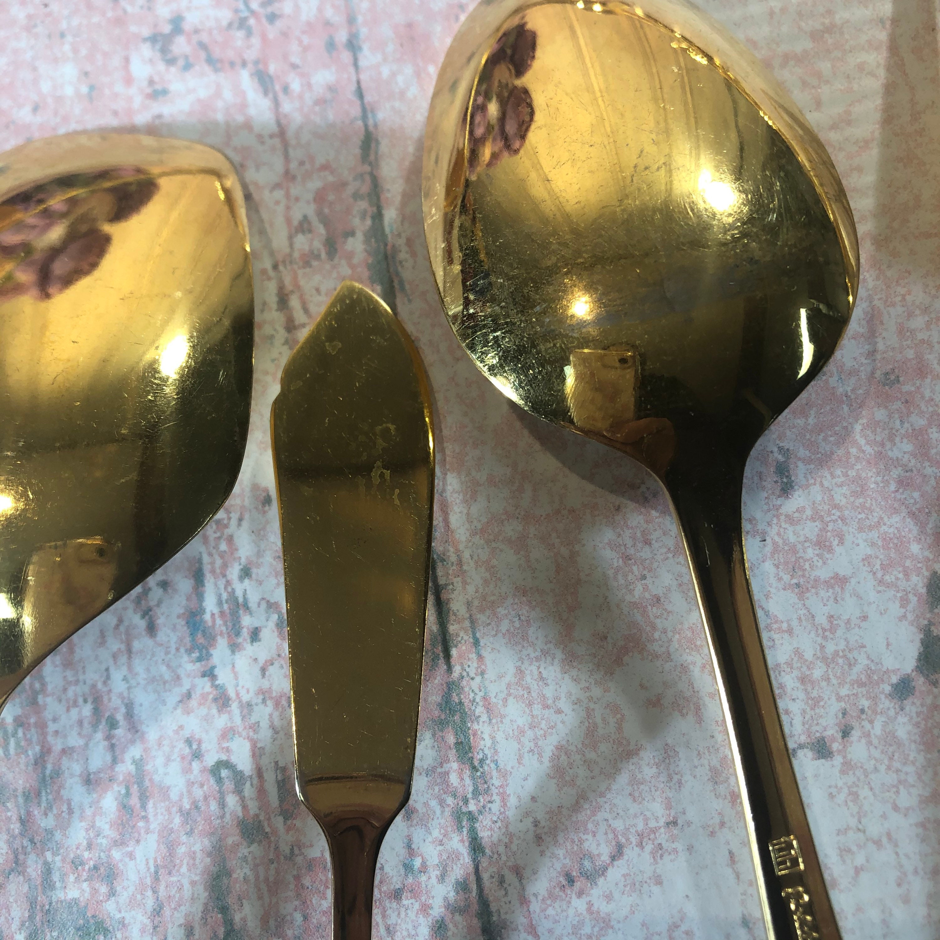 Open Stock Golden Bouquet Flatware by JH Choose Serving Forks Spoons ...