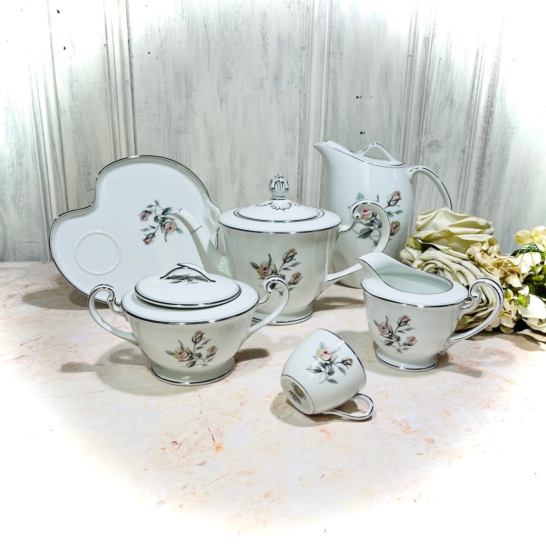 Noritake Rossina 5789 OPEN STOCK Pink White Long Stem Roses Platinum ...