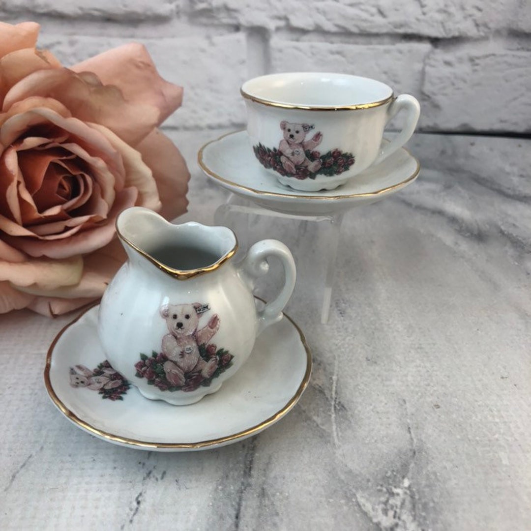 Margaret Steiff Child Doll Tea Set 4 Piece Made in Germany Teddy Bear ...