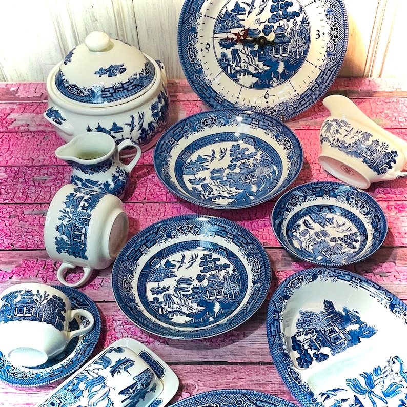 Churchill Blue Willow OPEN STOCK England Dinner Salad Bread Plate ...