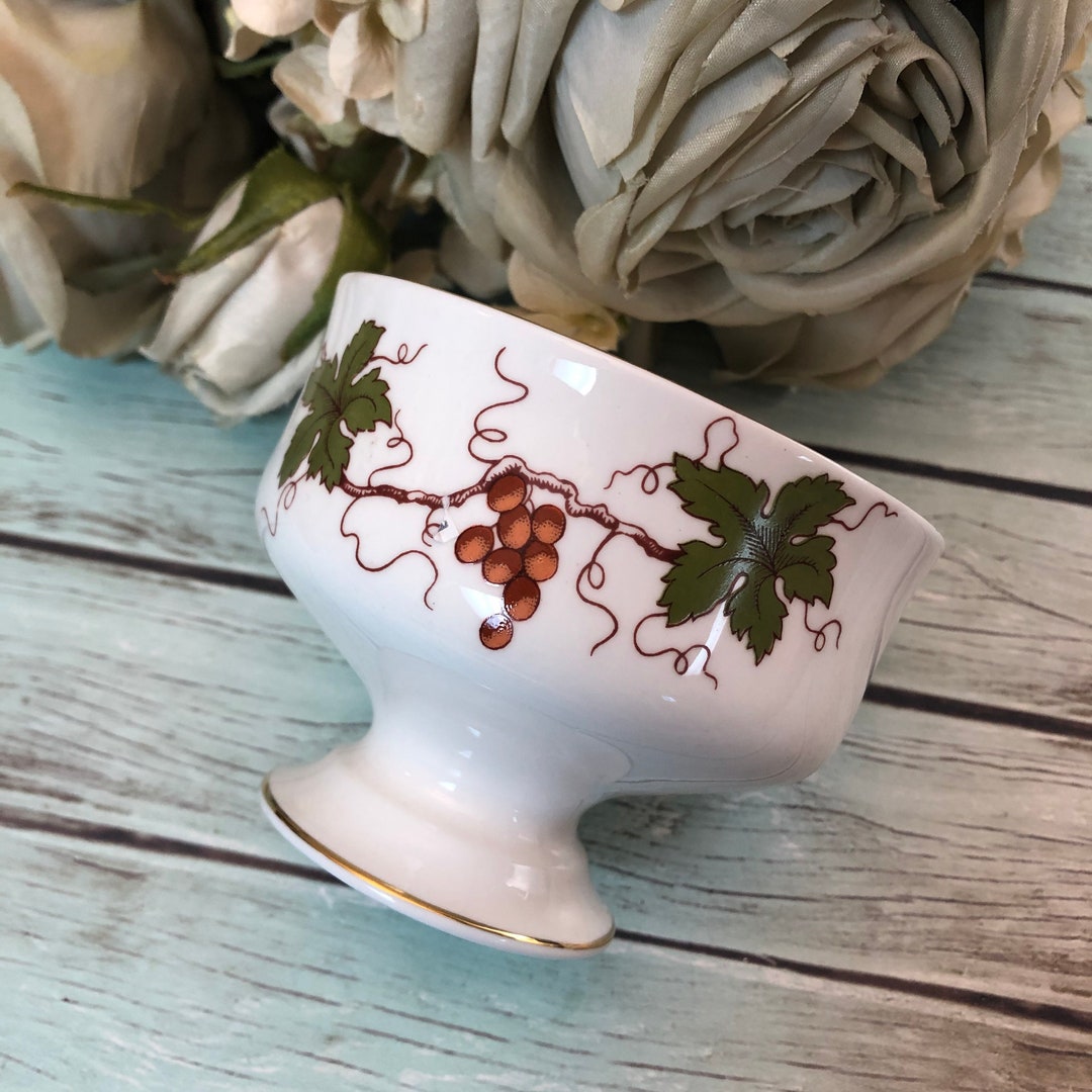 Royal Victoria Open Sugar Bowl Grape Leaf Fruit Rare Vintage England ...