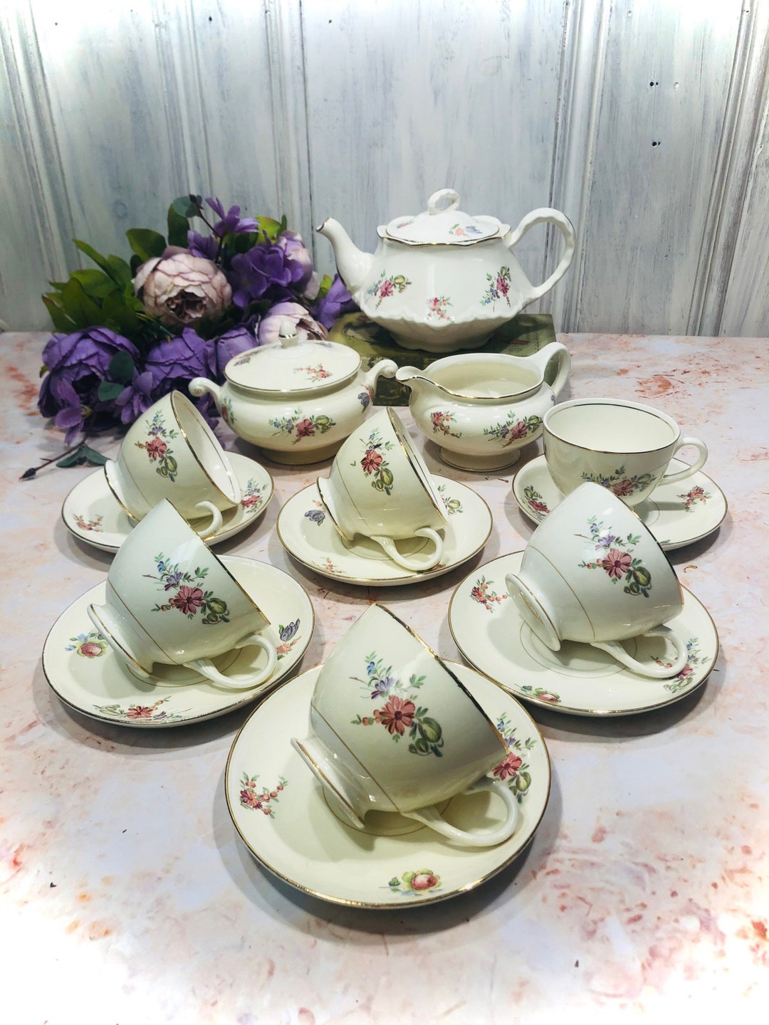 Open Stock Priscilla Pattern HOMER LAUGHLIN Large Teapot Rare - Etsy