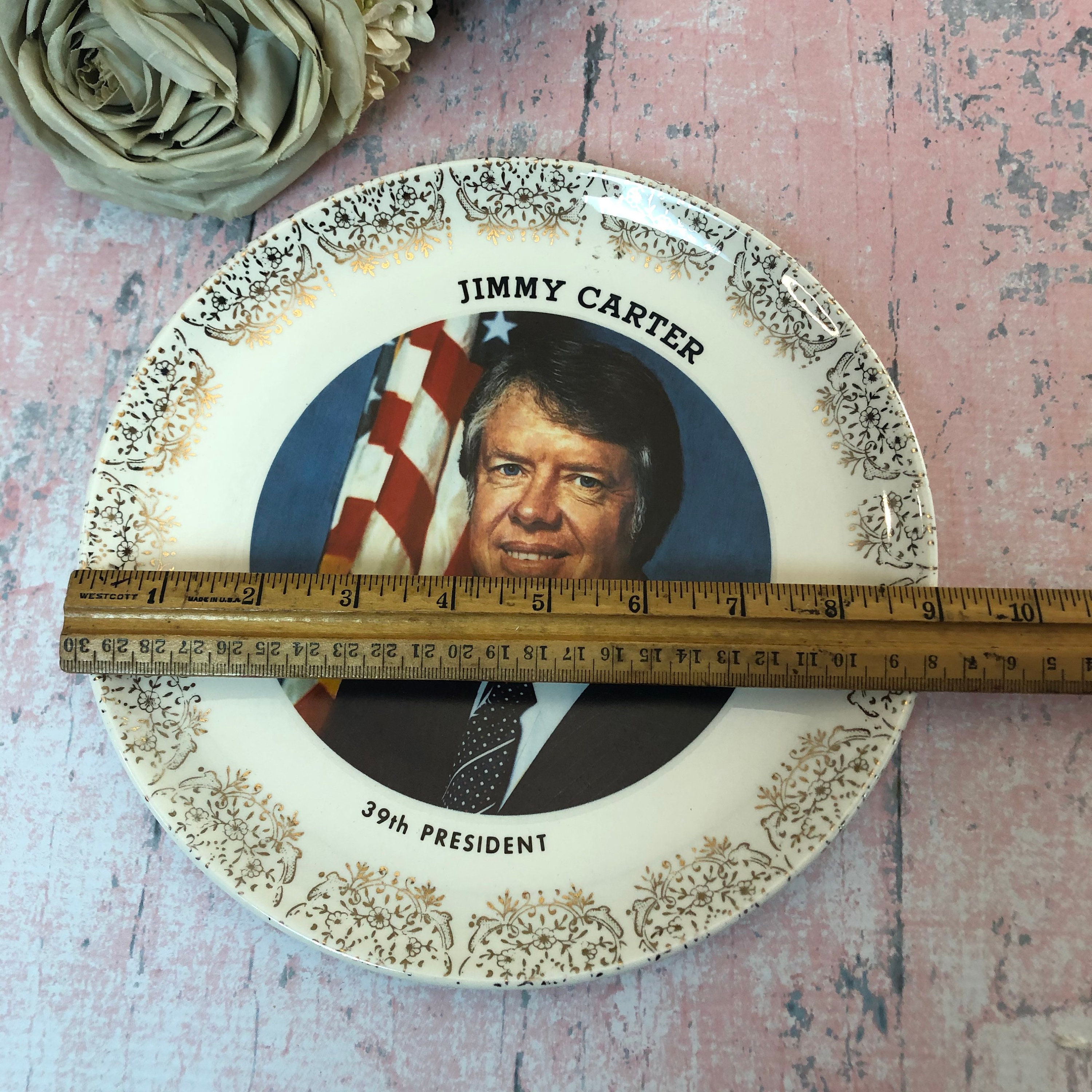 Ornate Gold Filigree Plate President Jimmy Carter - Etsy UK