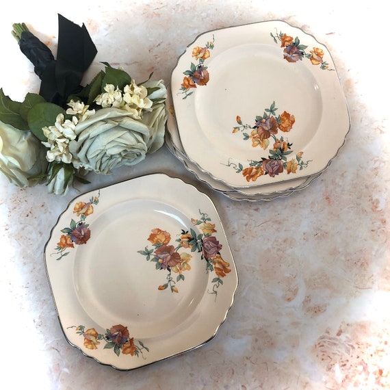 Limoges Shell Pink Ware Set of 5 Square Salad Plates 9 Sweet - Etsy