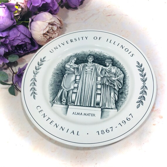 University of Illinois Dinner Plate Centennial Made in England | Etsy