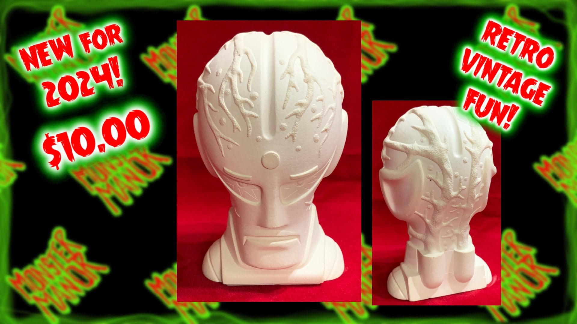 Gabriel Monster Maker Toy Rotocast Plaster Alien Head Paintable Hobby ...