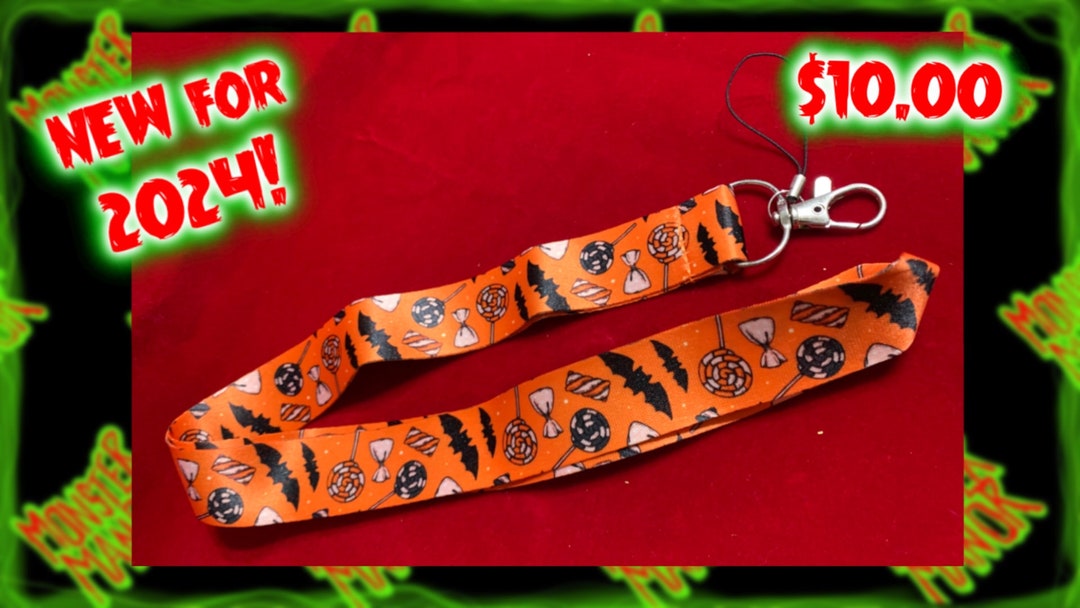Monster Halloween Horror Lanyard With Cell Case Strap Featuring Spooky ...