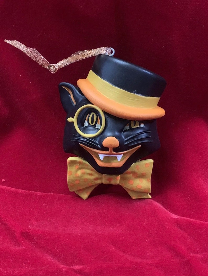 VINTAGE Inspired Classic Retro Black Cat HALLOWEEN / Christmas - Etsy