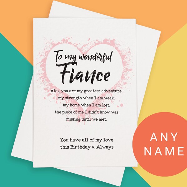 Fiance Birthday Card for Him - Etsy