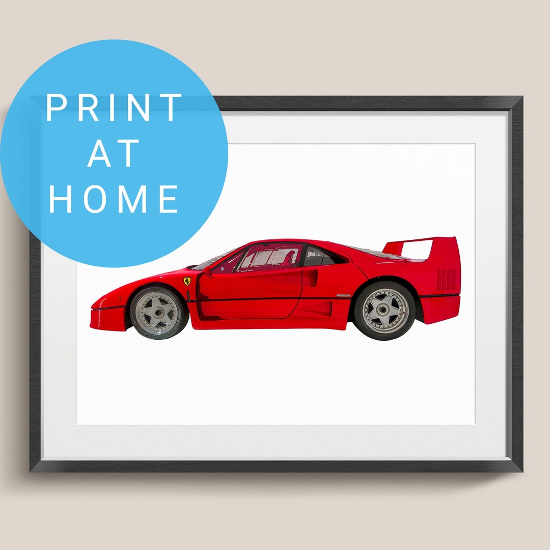 Ferrari F40 Print / Digital Downloadable File Instant Download - Etsy ...