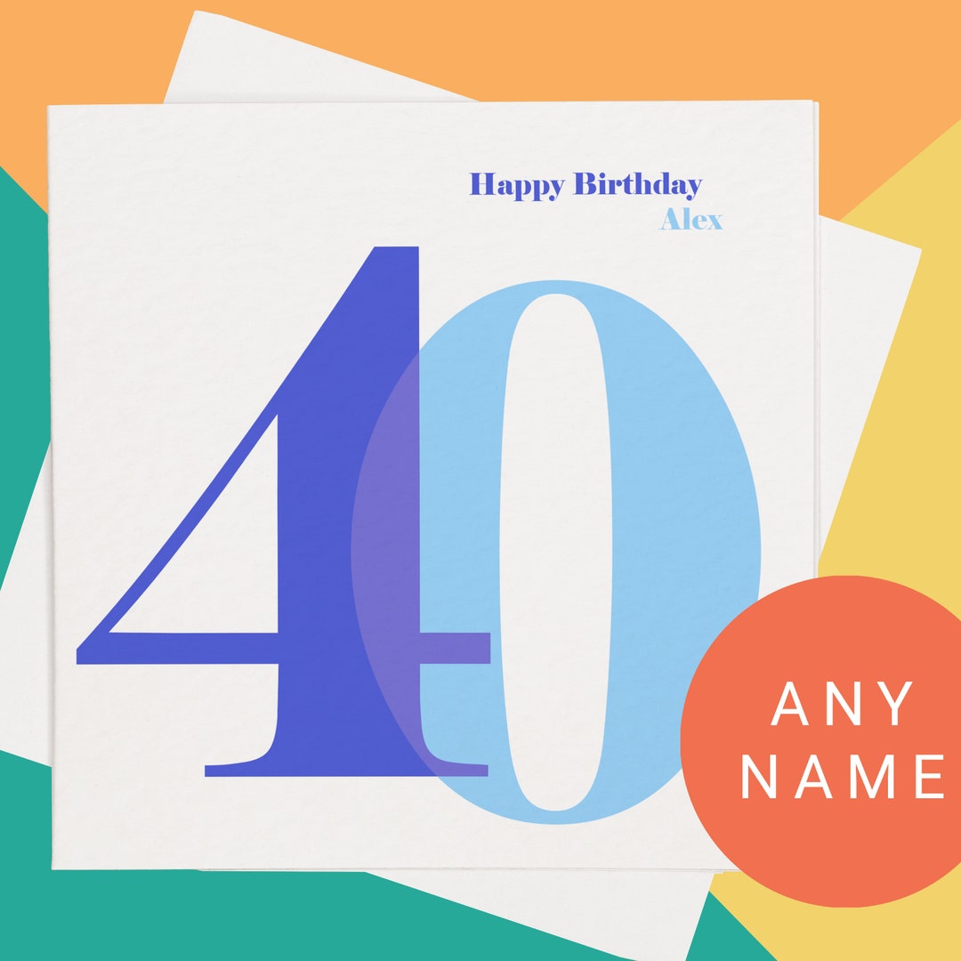 40th Birthday Card for Him Personalised 40th Happy Birthday - Etsy UK