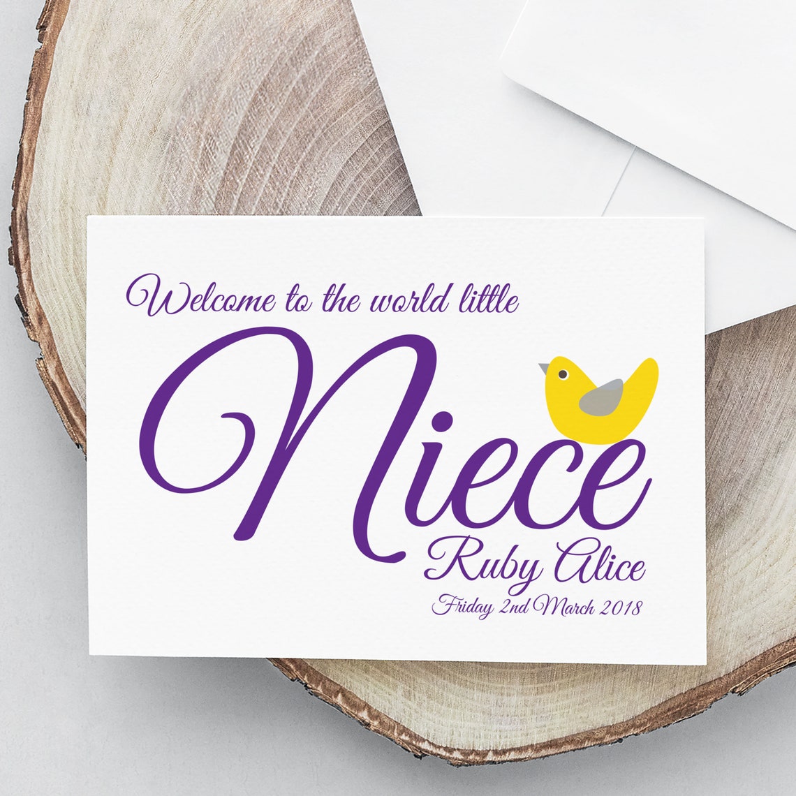 New Baby Niece Card Personalised New Baby Card Custom | Etsy