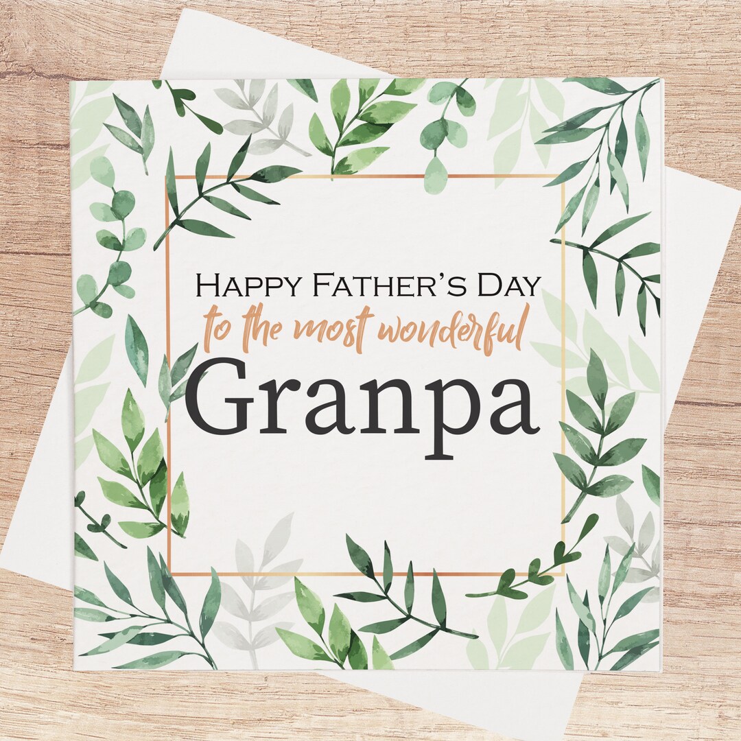 Fathers Day Grandpa Card Wonderful Grandpa Father's Day - Etsy