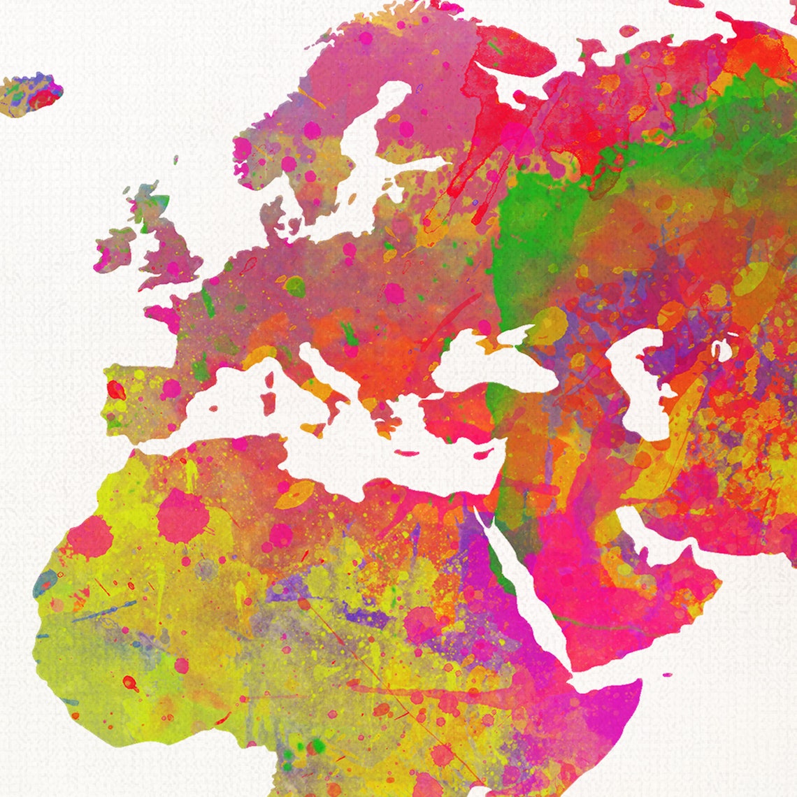 Wanderlust World Map Poster World Map Print Watercolor - Etsy