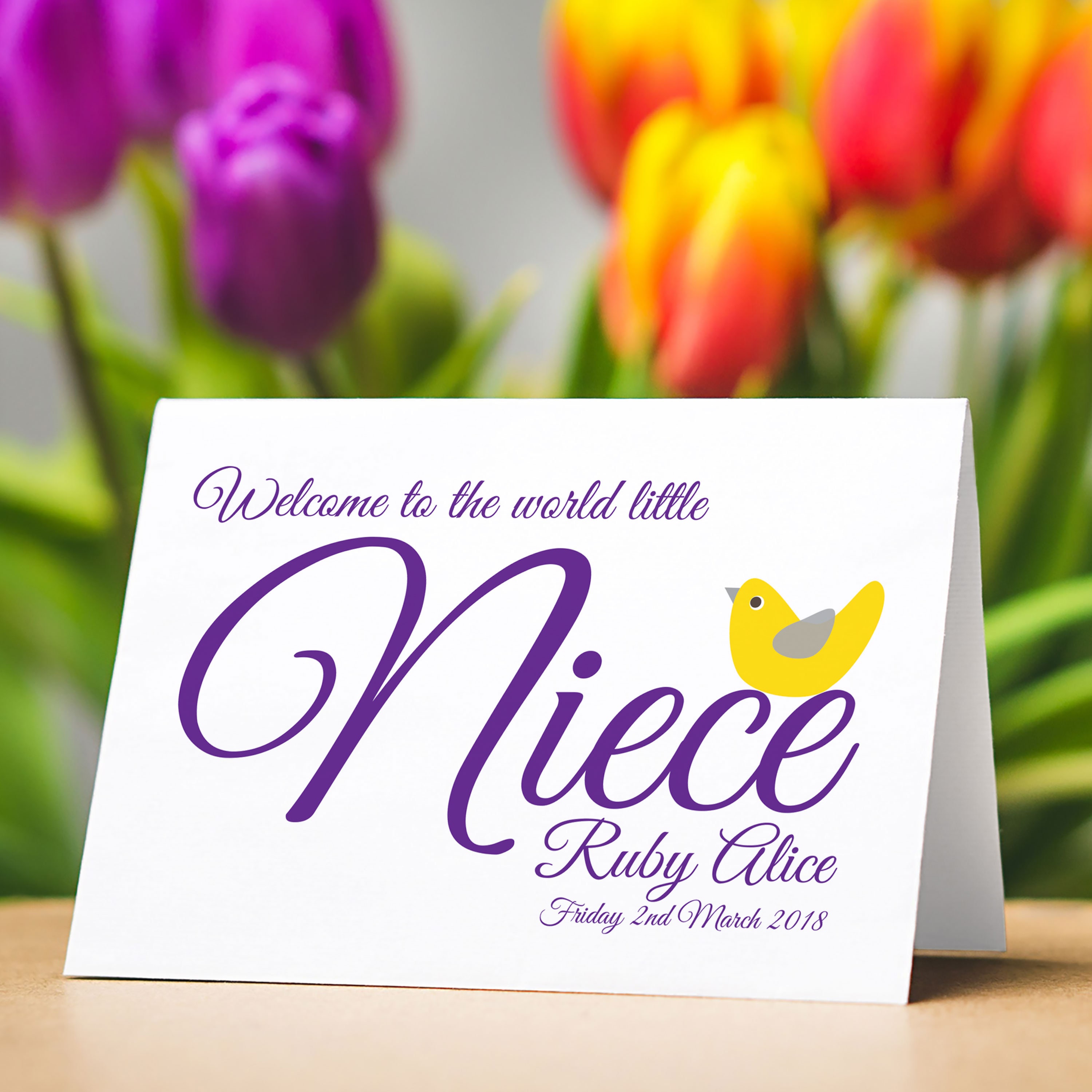 New Baby Niece Card Personalised New Baby Card Custom | Etsy