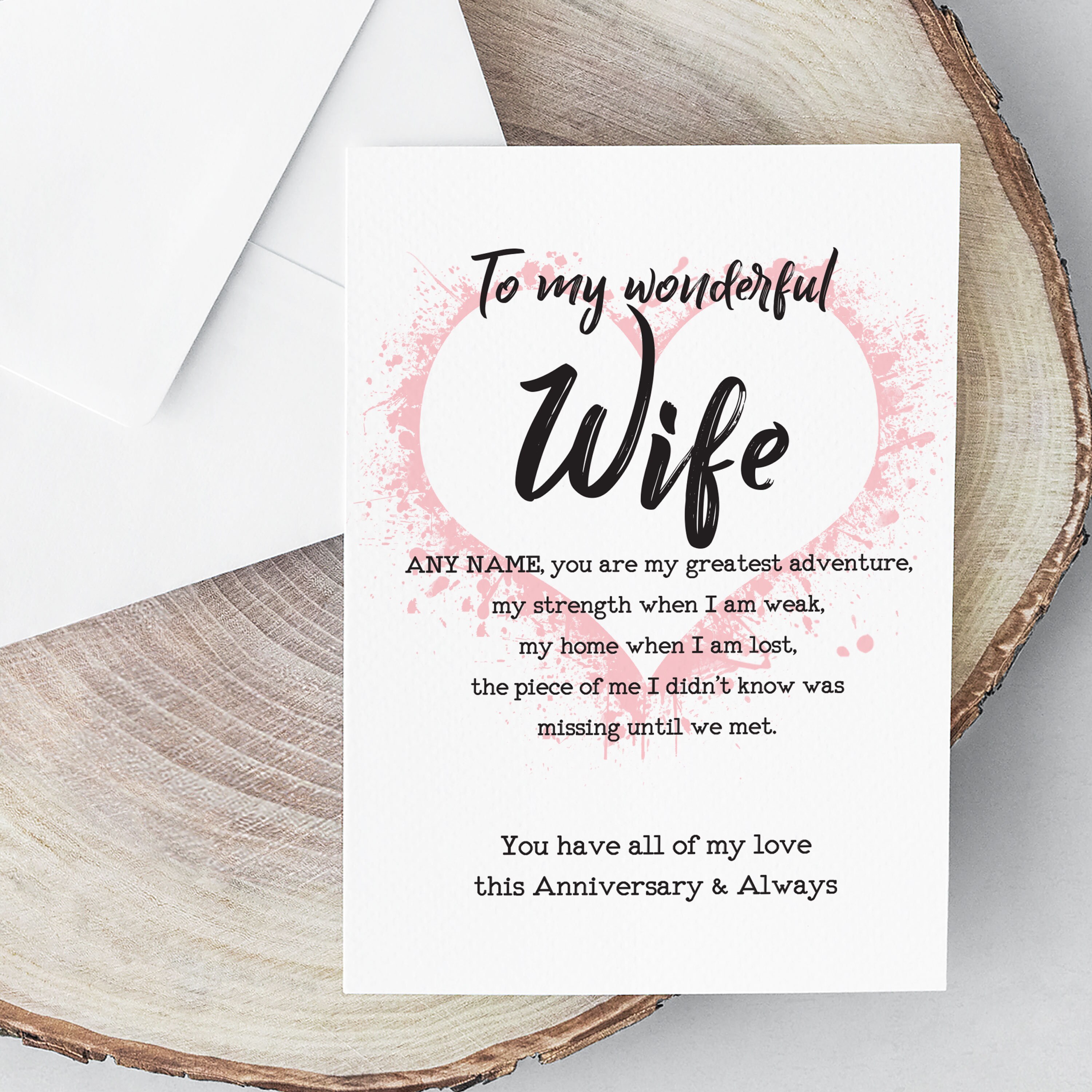 Wife Anniversary Card Anniversary Card For Wife Custom Etsy