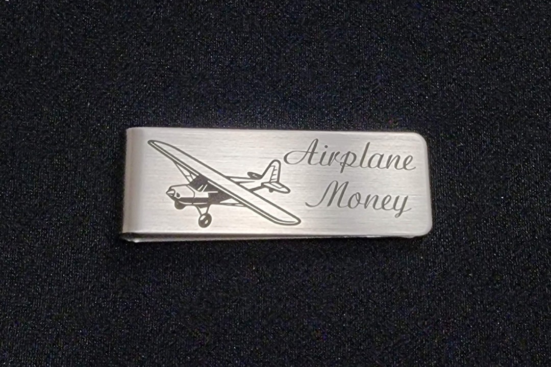 Personalized Stainless Steel Money Clip | Airplane Money Clip | Pilot ...