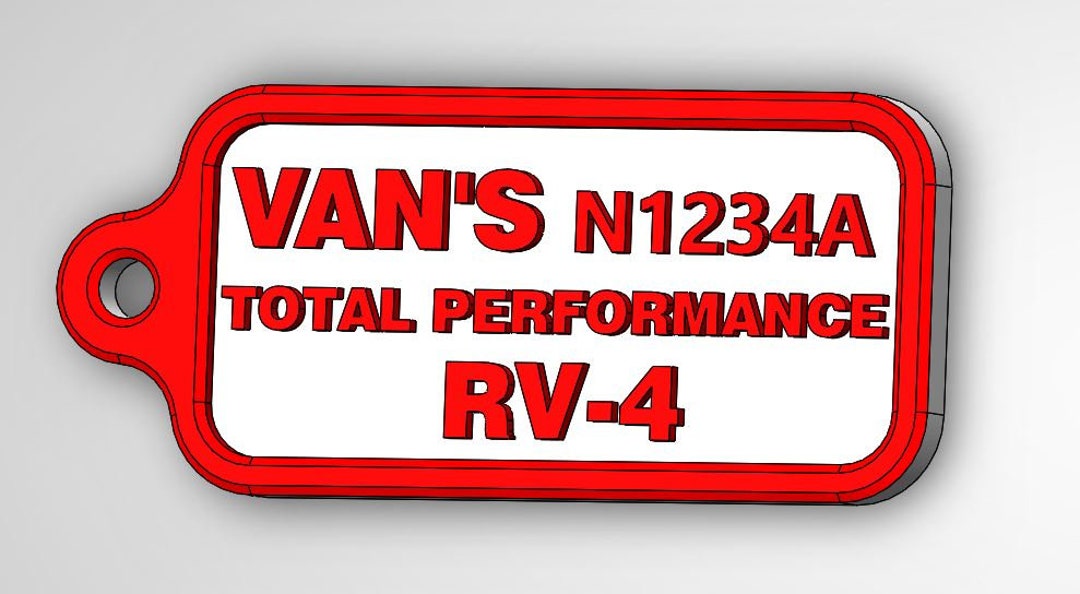 Custom 3D Printed Van's RV Key-ring - Etsy