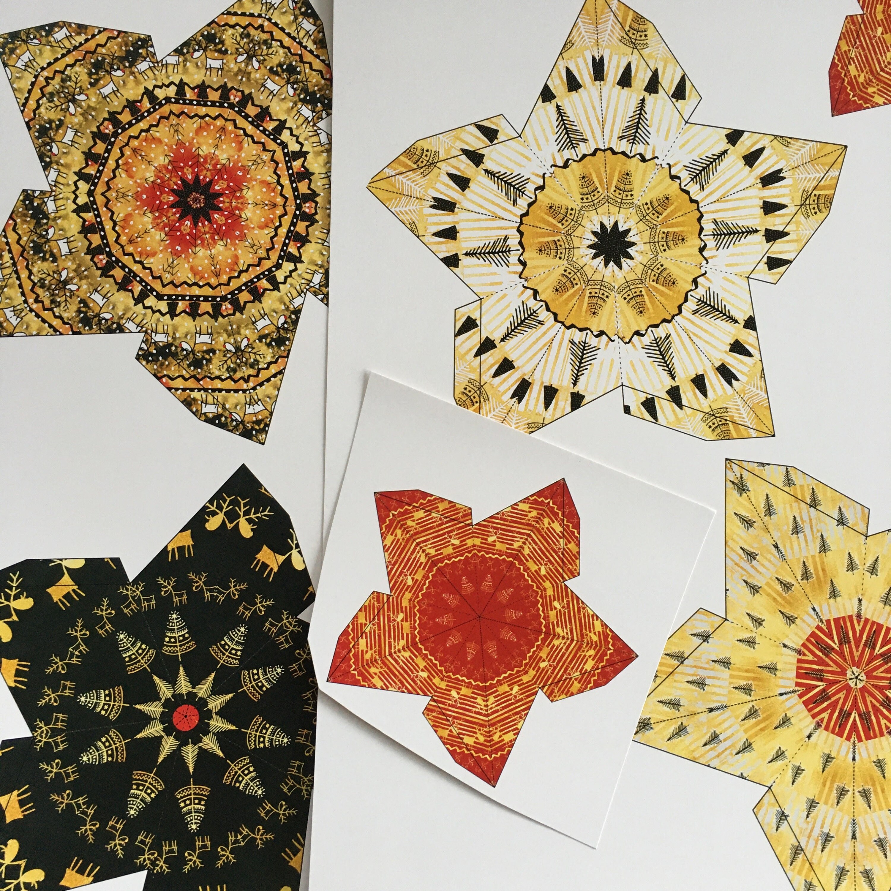 12 Christmas Stars 3D Printable Paper Ornaments, Foldable Winter ...