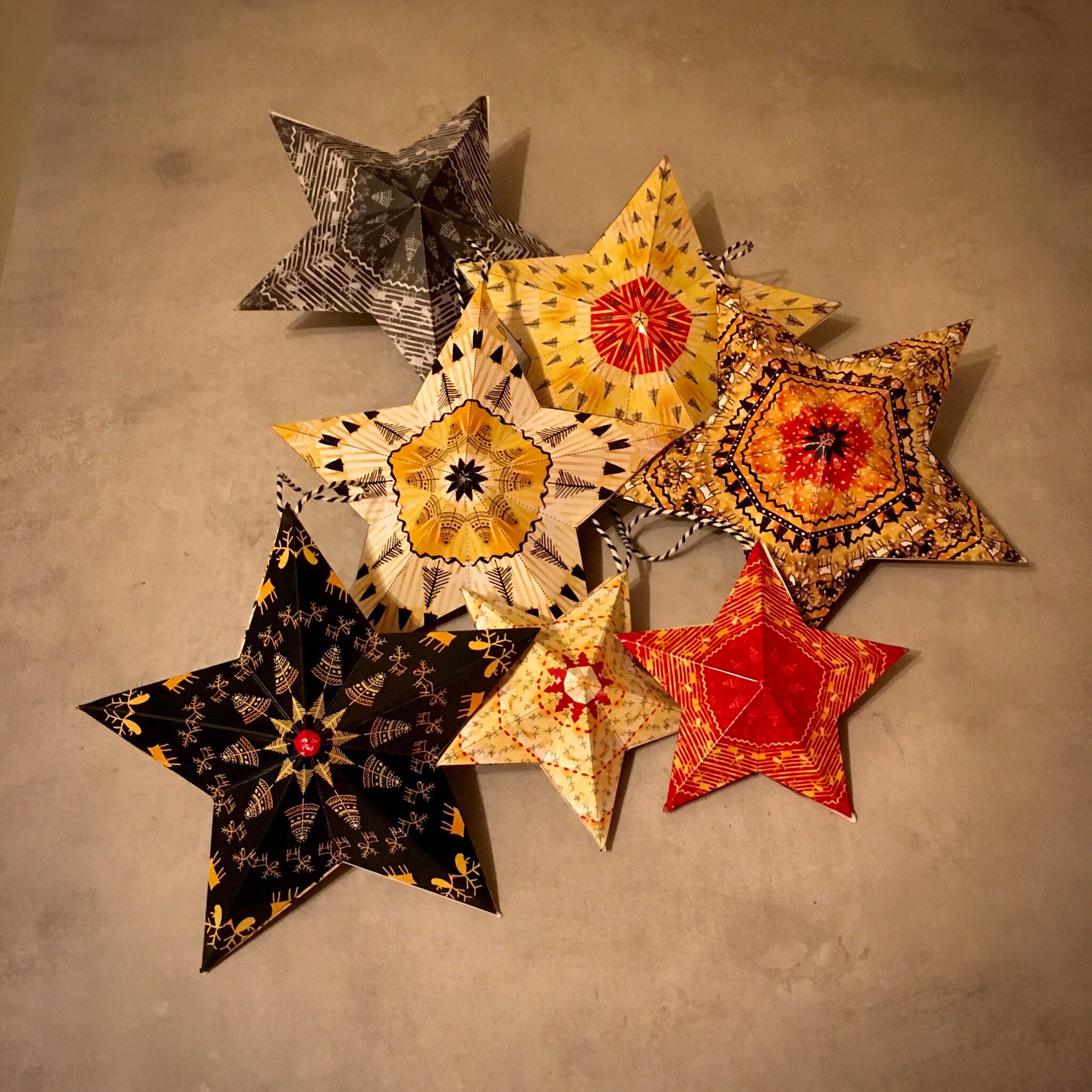12 Christmas Stars 3D Printable Paper Ornaments, Foldable Winter ...