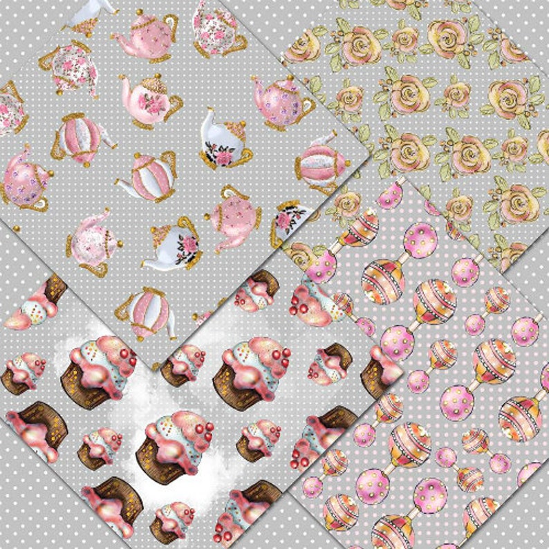 Baby Scrapbook Paper Pack, Baby Pattern Collection, Newborn Girl Party ...
