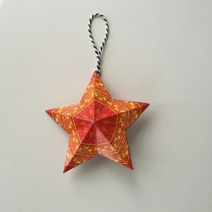12 Christmas Stars 3D Printable Paper Ornaments, Foldable Winter ...
