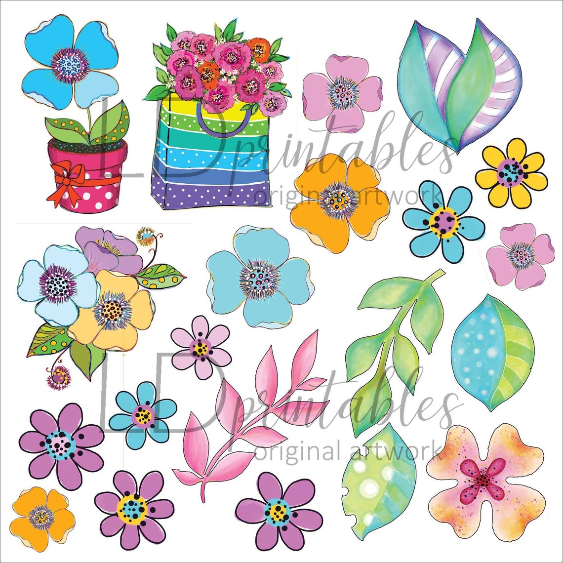 Spring Printable Paper Pack Embellishments Scrapbook Craft Supply ...