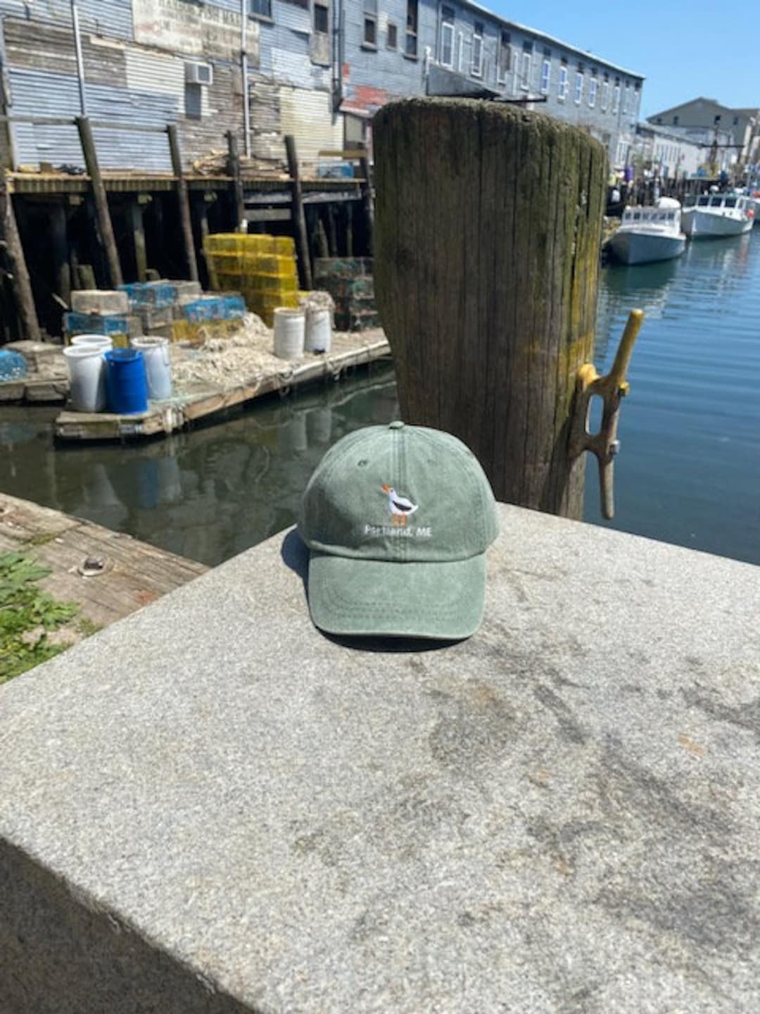 Portland Maine Green Seagull Baseball Hat - Etsy