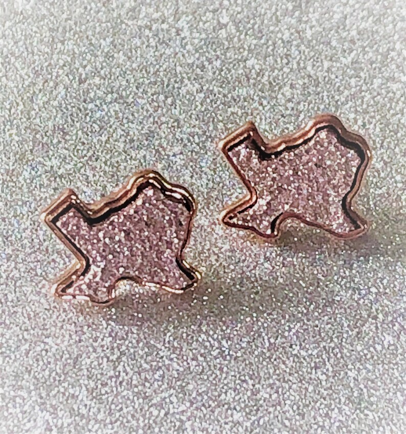 Duo, Rose Gold Texas Druzy Necklace + Earring Combo, Texas State ...