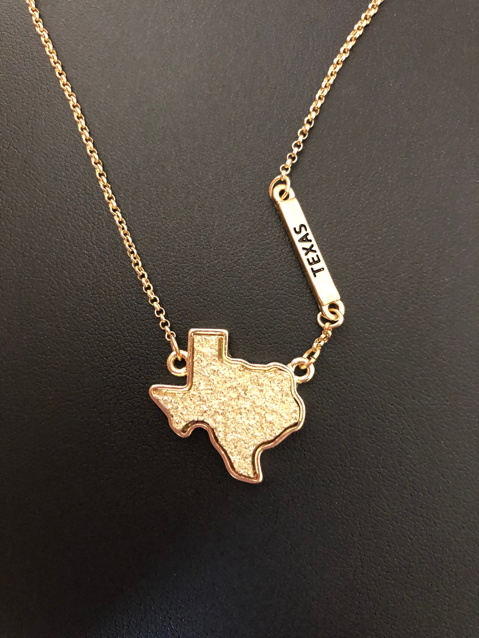 Druzy Gold With Gold Trim Texas State Shaped Necklace Gold - Etsy
