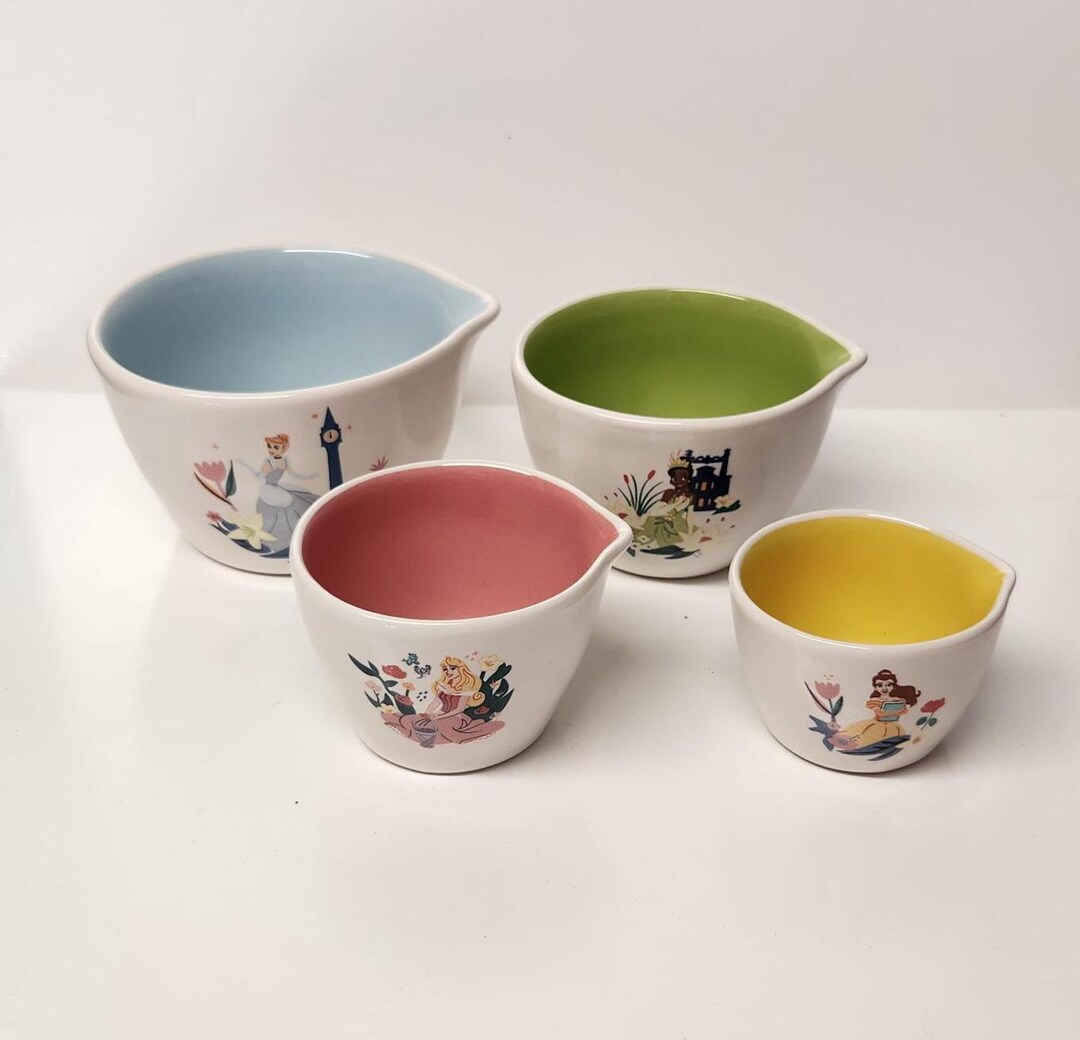 Rae Dunn "disney's Princess" Ceramic Princess Measuring Cups - Set of 4 ...