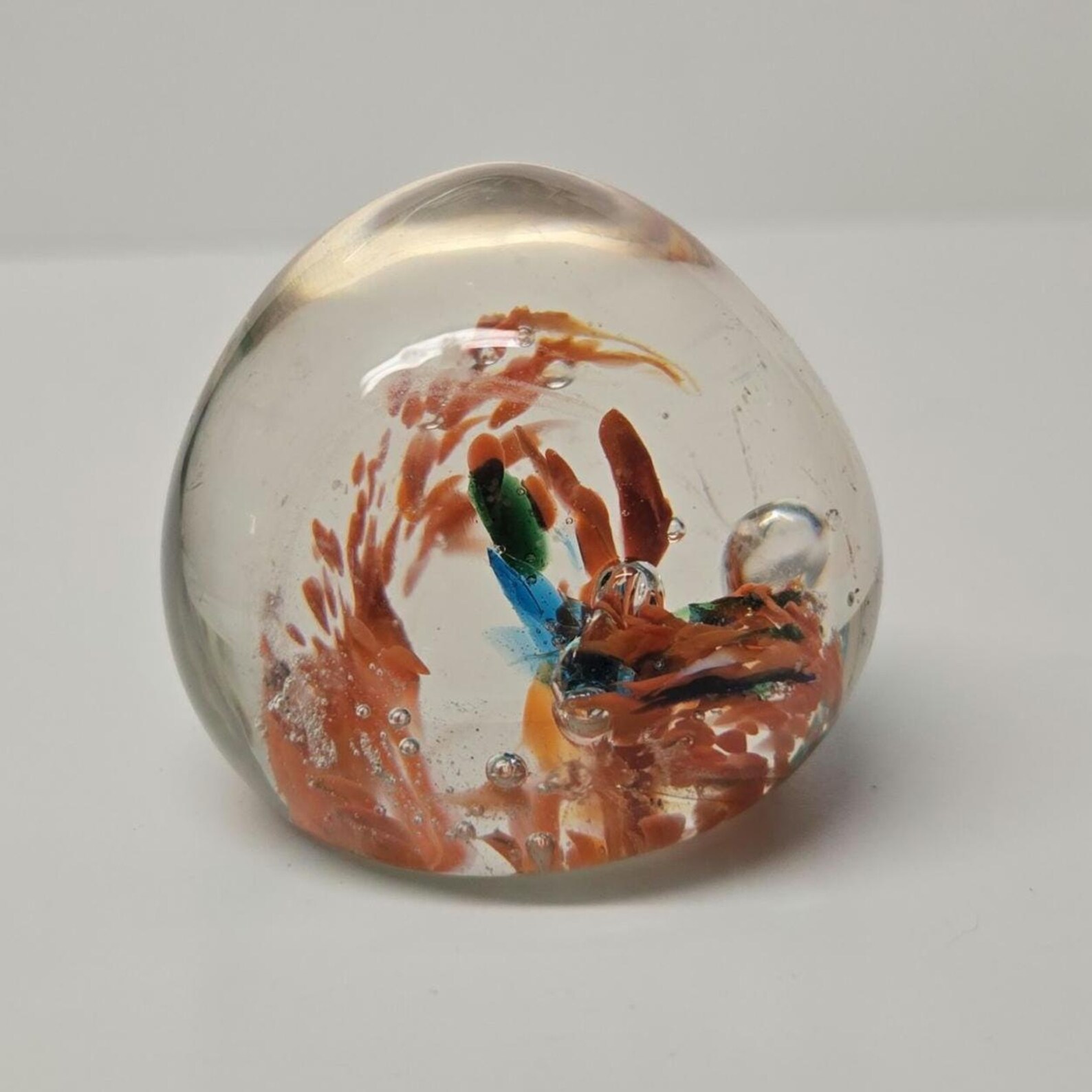 Vintage Glass Paperweight Sea Design - Etsy