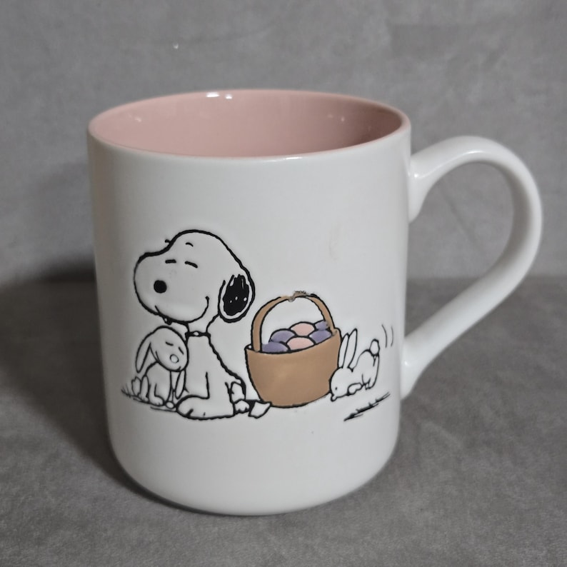 Easter Snoopy | Minimalist White Ceramic Mug | Coffee Mug - Etsy