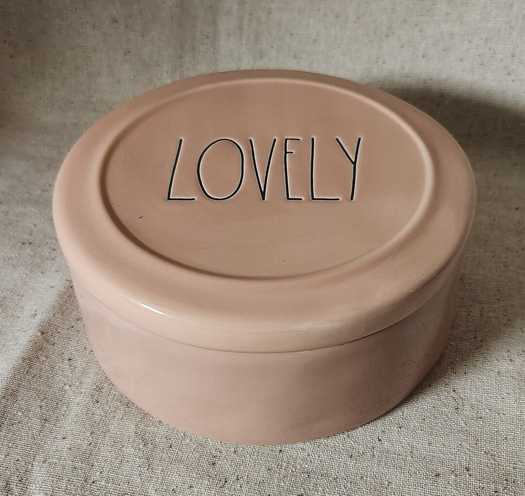 Rae Dunn "lovely" Ceramic Jewelry Box Trinket Storage Container - 6" - Etsy