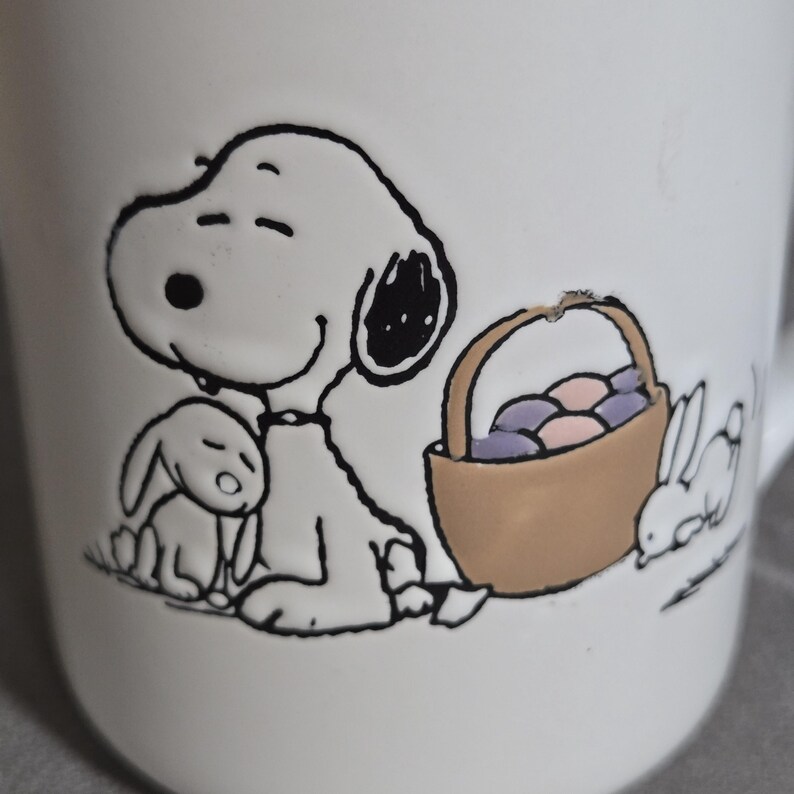 Easter Snoopy | Minimalist White Ceramic Mug | Coffee Mug - Etsy