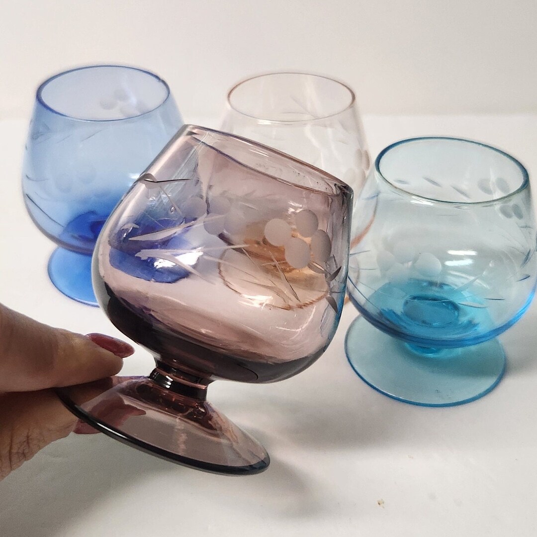 Set of 4 Colorful Mini Brandy Snifter Shot Glasses - Etsy