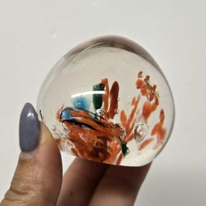 Vintage Glass Paperweight Sea Design - Etsy