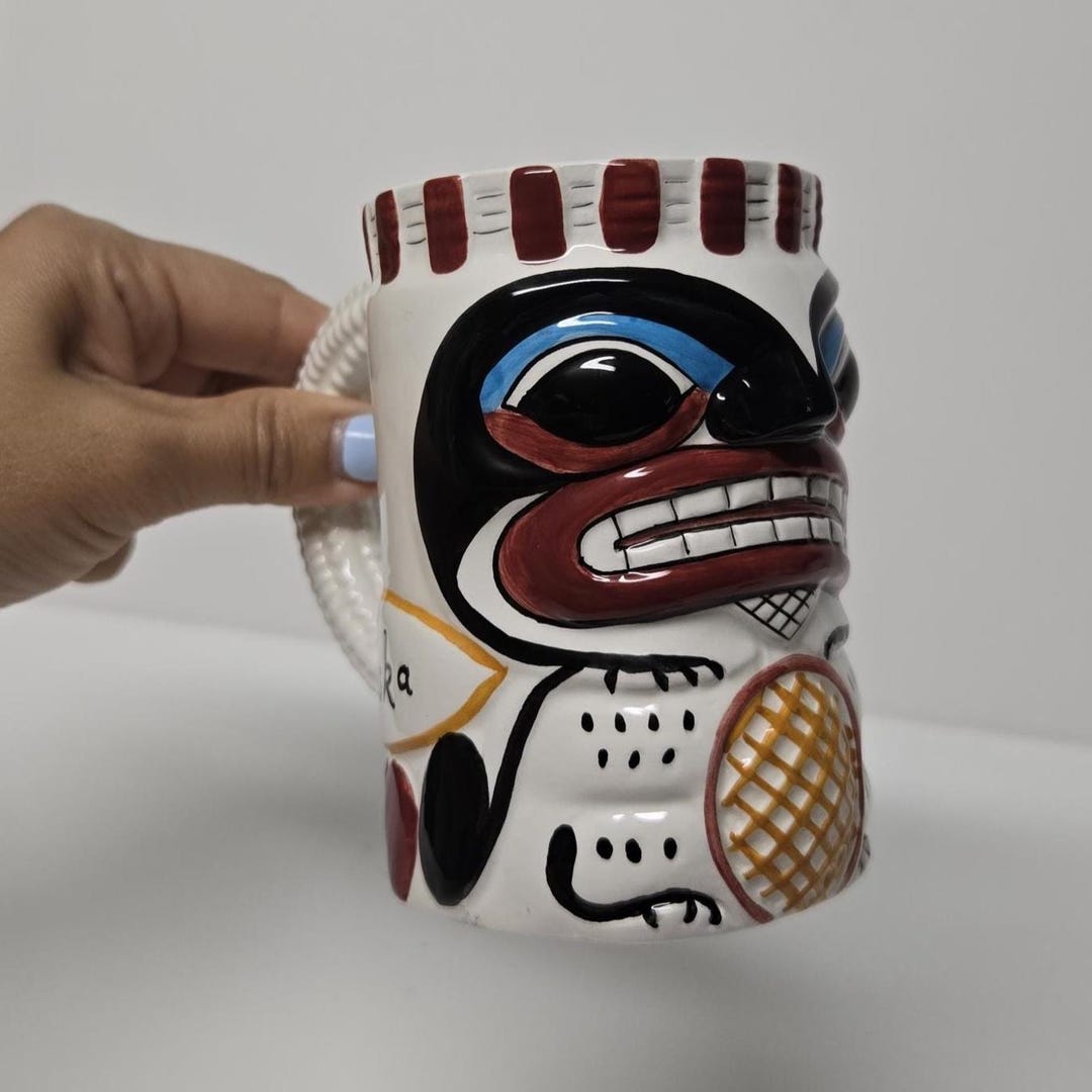 Native Inuit Alaska Totem Red Black Blue Ceramic Coffee Tea Cup Mug by ...