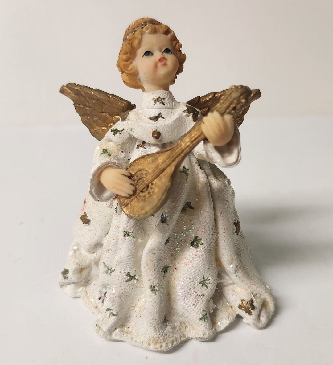 Vintage Ceramic Angel With Lute Figurine - Etsy